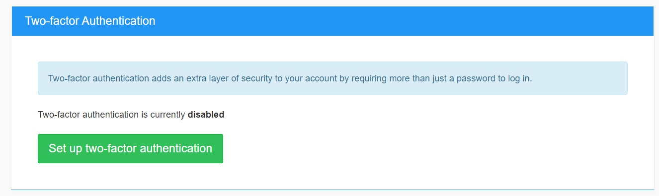Setting up Two-factor Authentication
